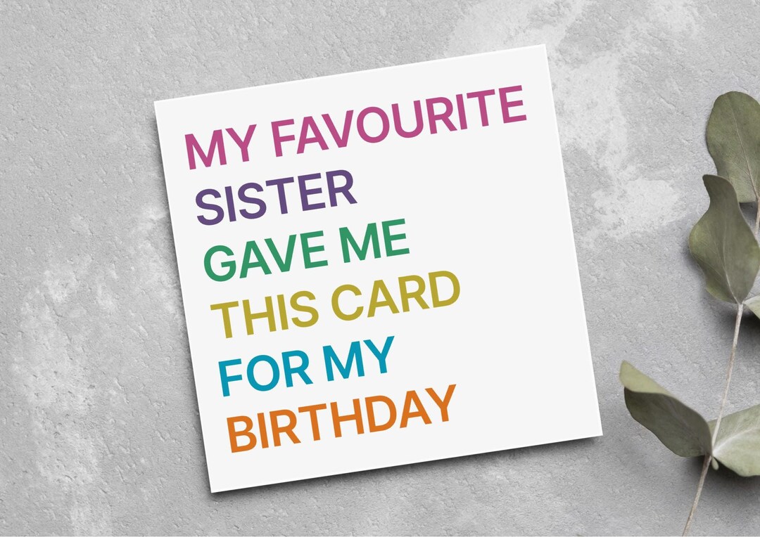 Brother Birthday Card Sister Birthday Card Sibling Birthday Card ...