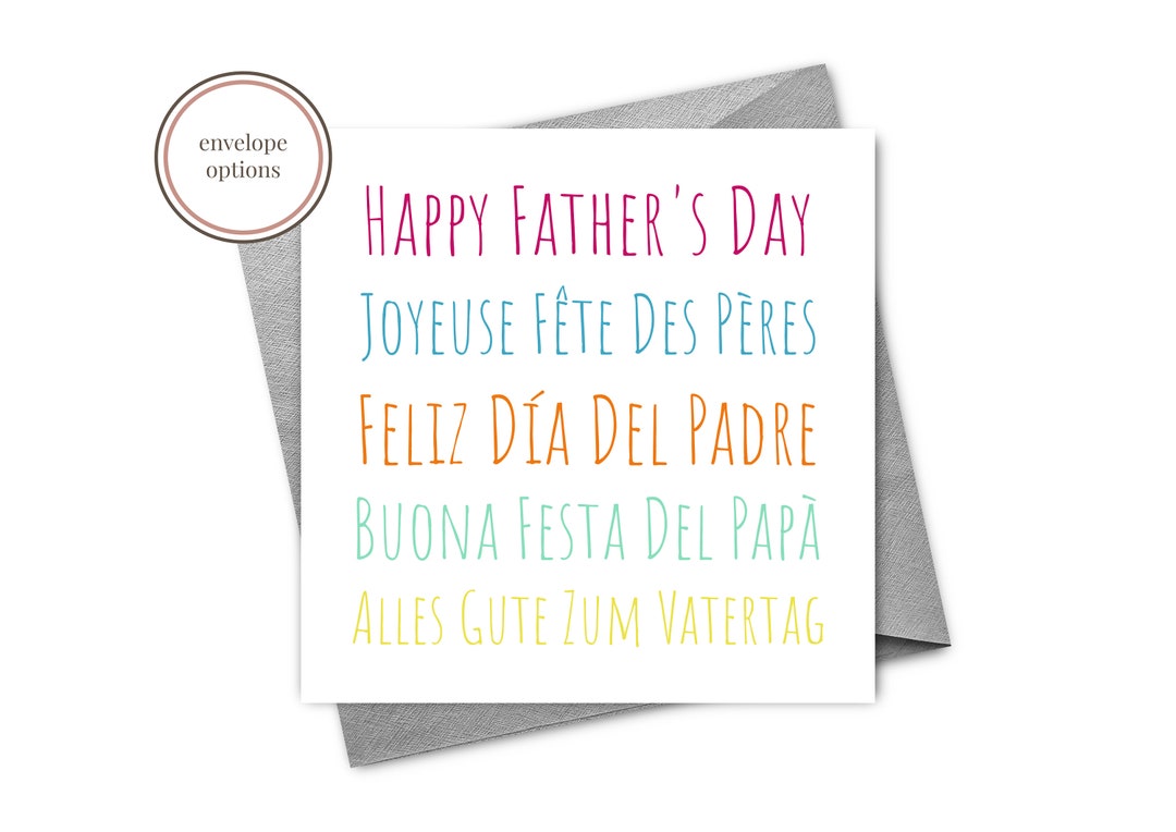 Bilingual Father's Day Card Language Father's Day Card Joyeuse Fête Des ...