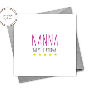 Nanna Happy Birthday Card Happy Birthday Card for Nanna - Etsy
