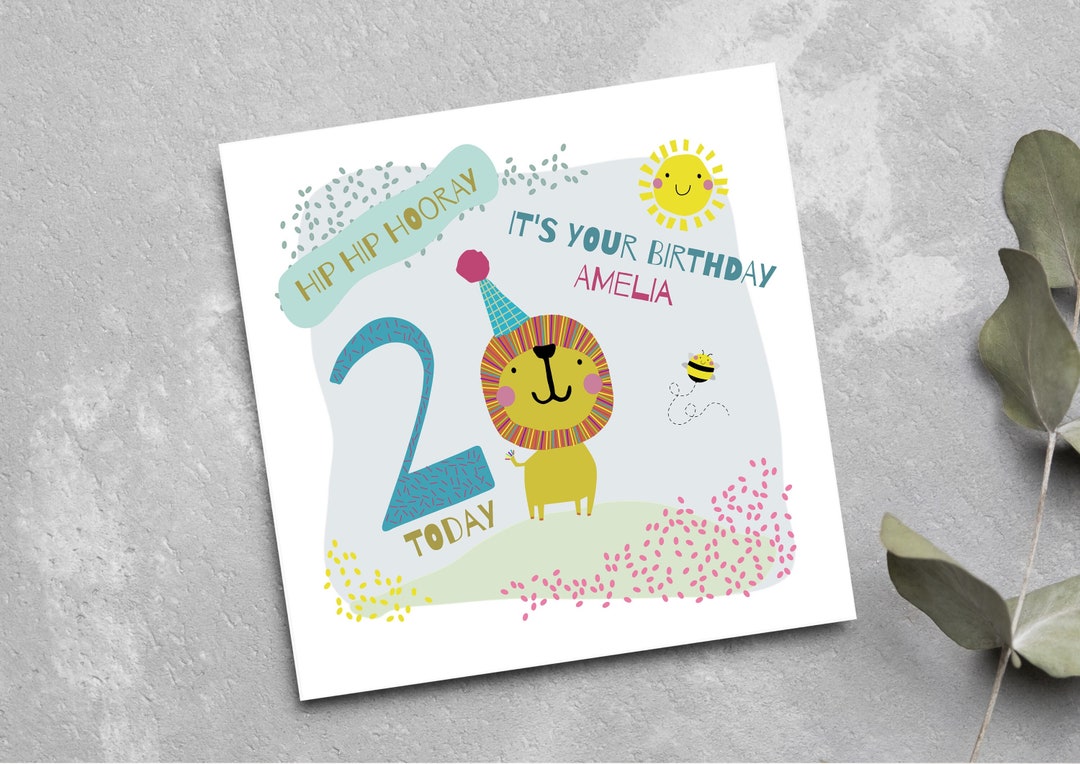 Second Birthday Card 2nd Birthday Card Age 2 Birthday Card Age Two ...