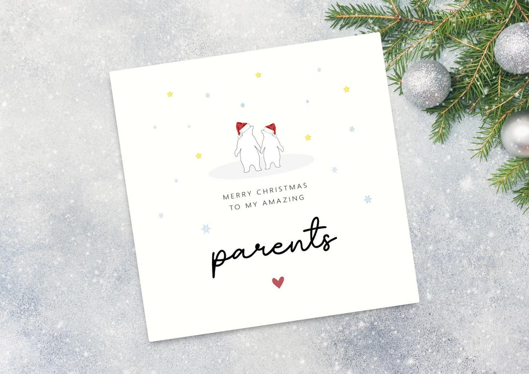 Mum & Dad Christmas Card Parents Christmas Card Christmas Card for ...