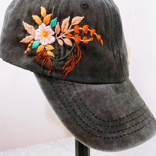 Floral Embroidered Cap Baseball Cap Custom Embroidery Hat - Etsy