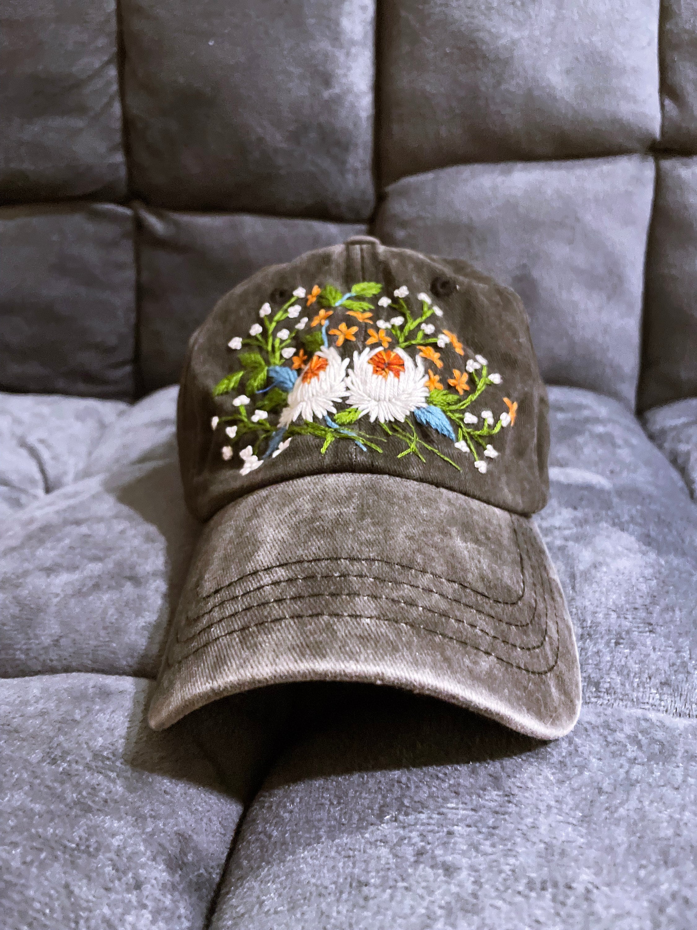 Floral Embroidered Cap Baseball Cap Custom Embroidery Hat - Etsy