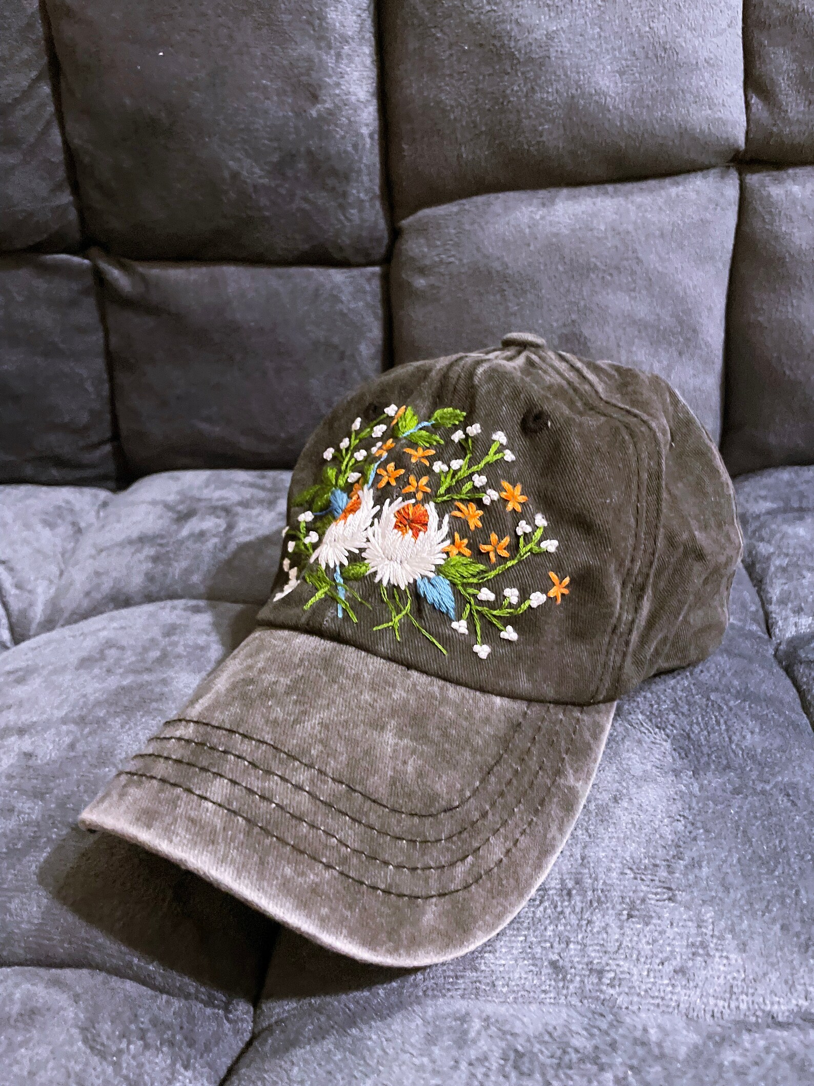 Floral Embroidered Cap Baseball Cap Custom Embroidery Hat - Etsy