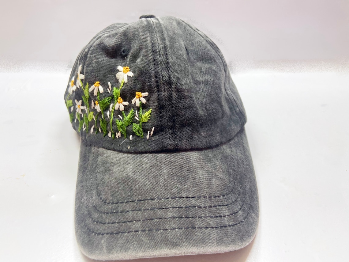 Hand Embroidered Hat Baseball Cap Custom Embroidery Hat - Etsy