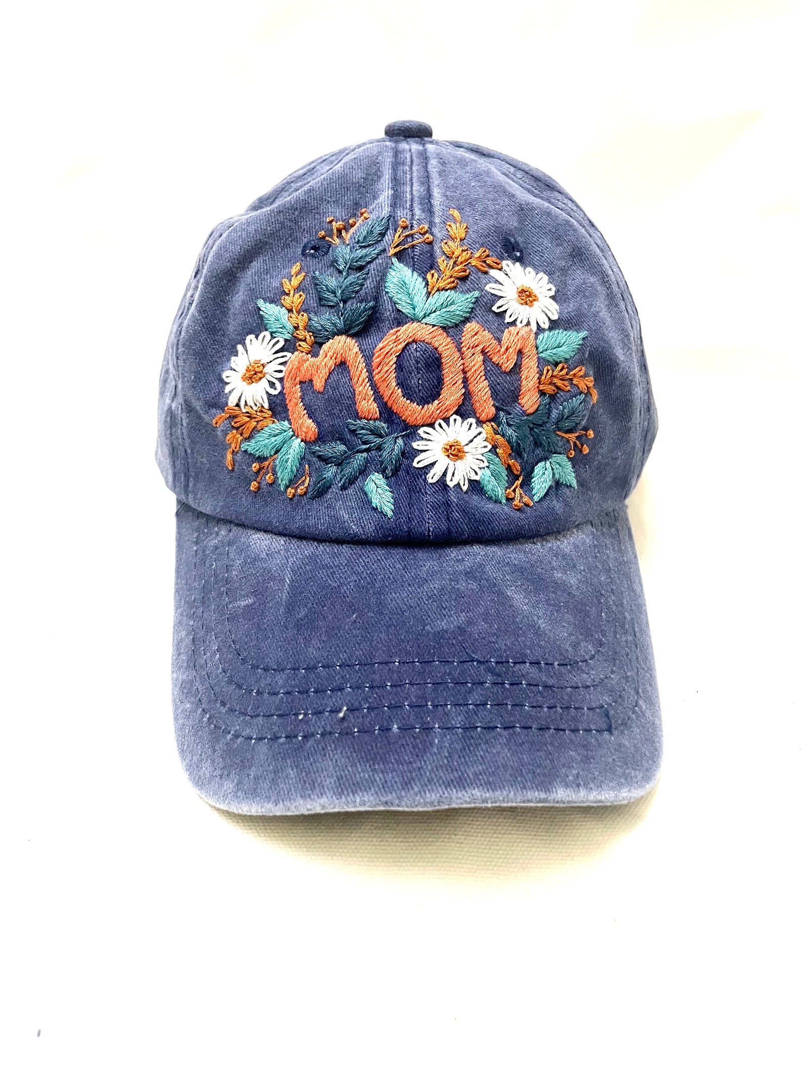 Mom Letter Embroidered Cap Custom Hat Floral Mom Embroidery - Etsy