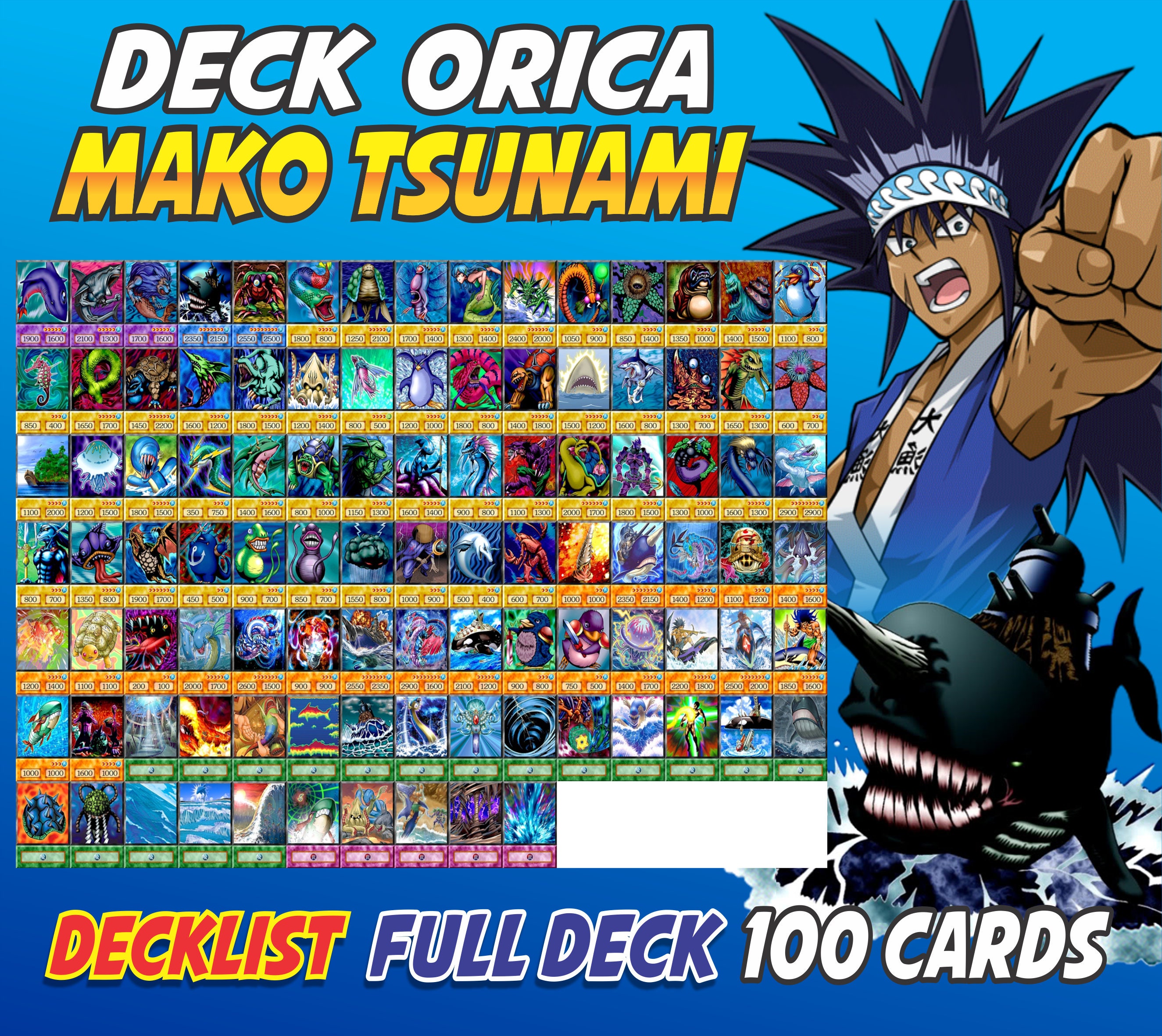 Mako Tsunami 100 cartas Deck Anime Orica - Etsy España