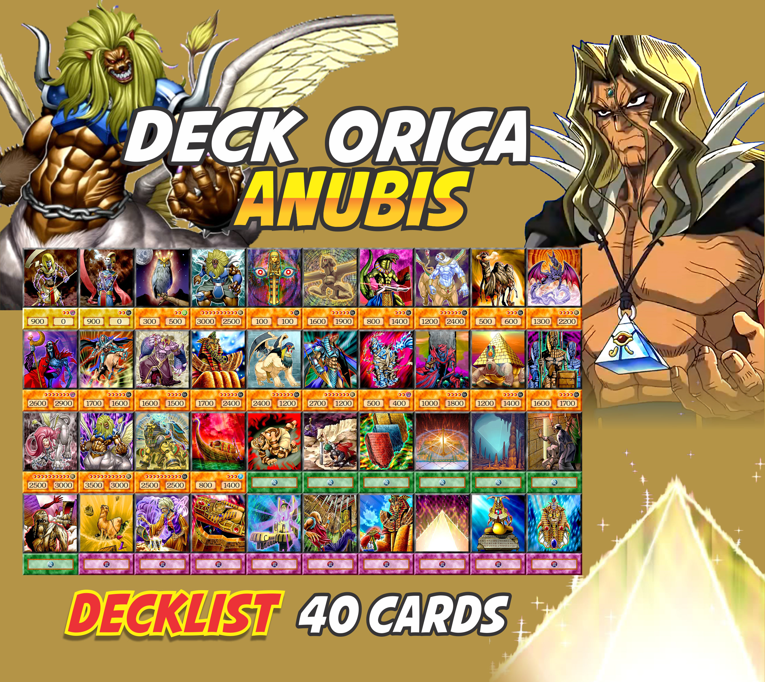 Anubis 40 Cards Deck Anime Orica Yugioh - Etsy UK