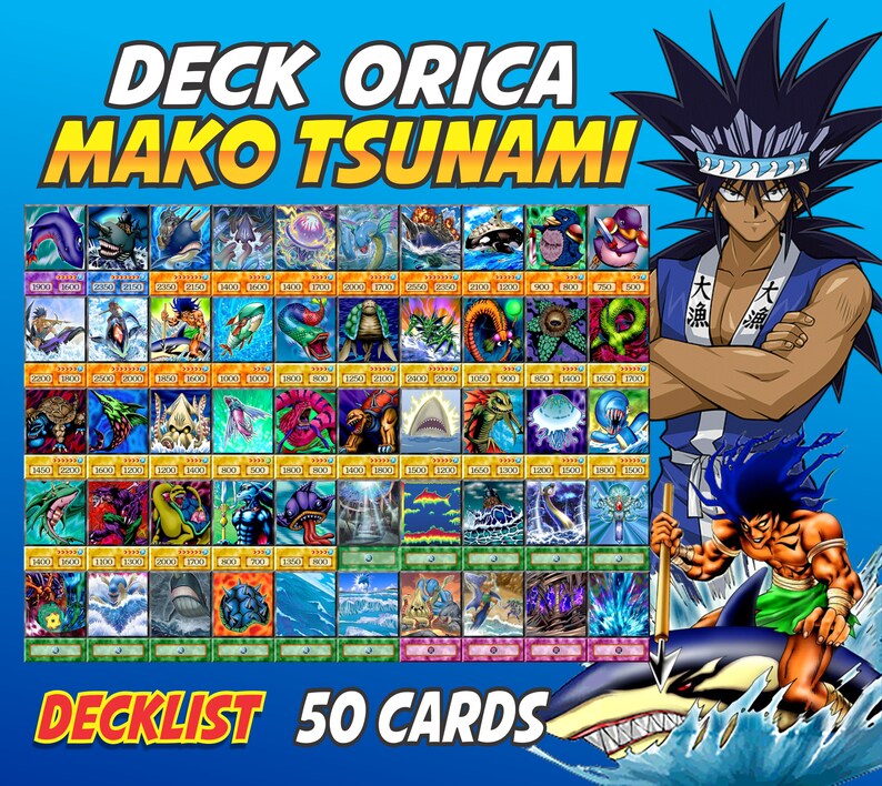 Mako Tsunami 145 Cards Deck Anime Orica Yugioh - Etsy Israel