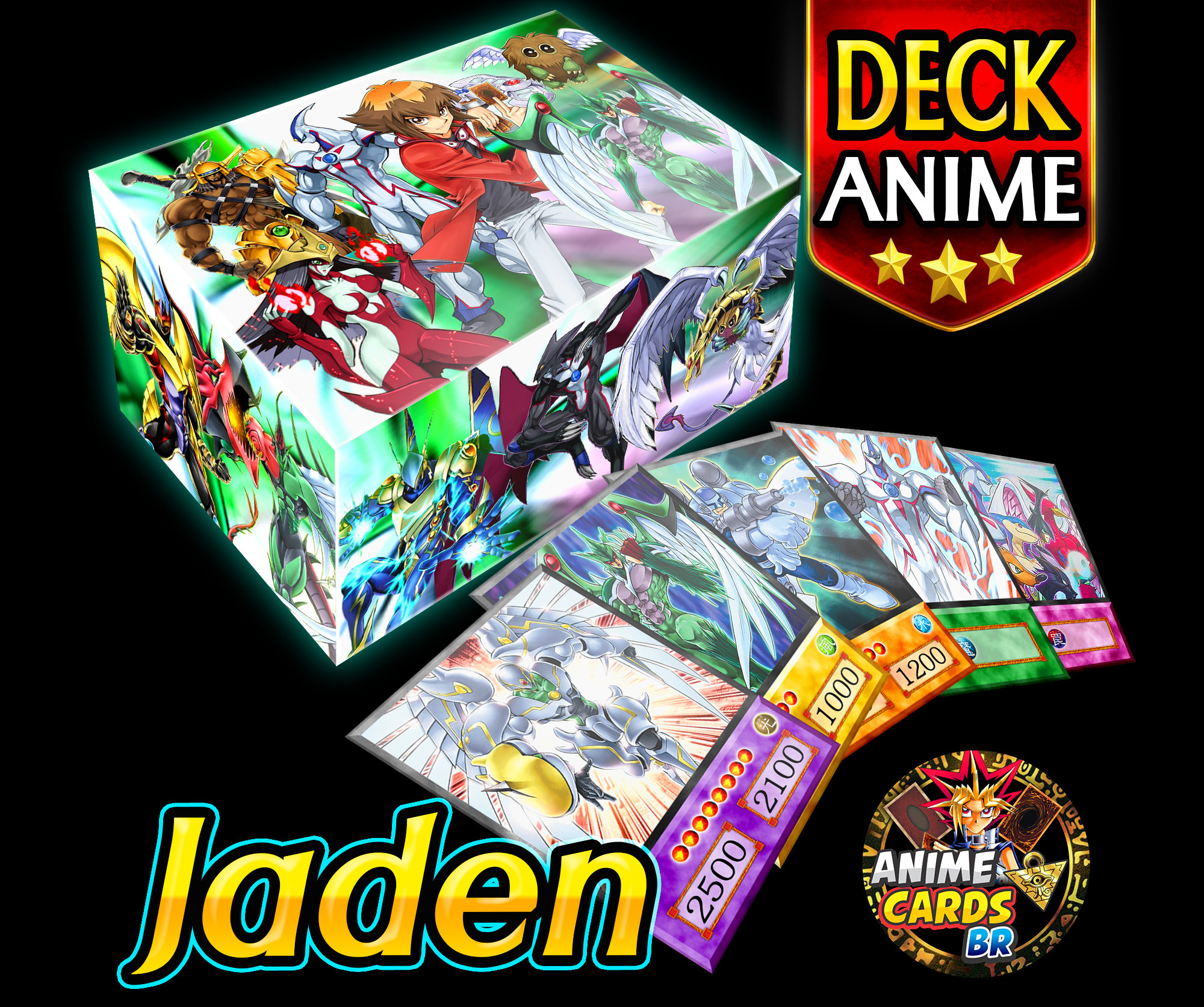 Jaden Yuki Anime Cards Jaden Yuki Deck (350 Karten) +18 Rare, Box