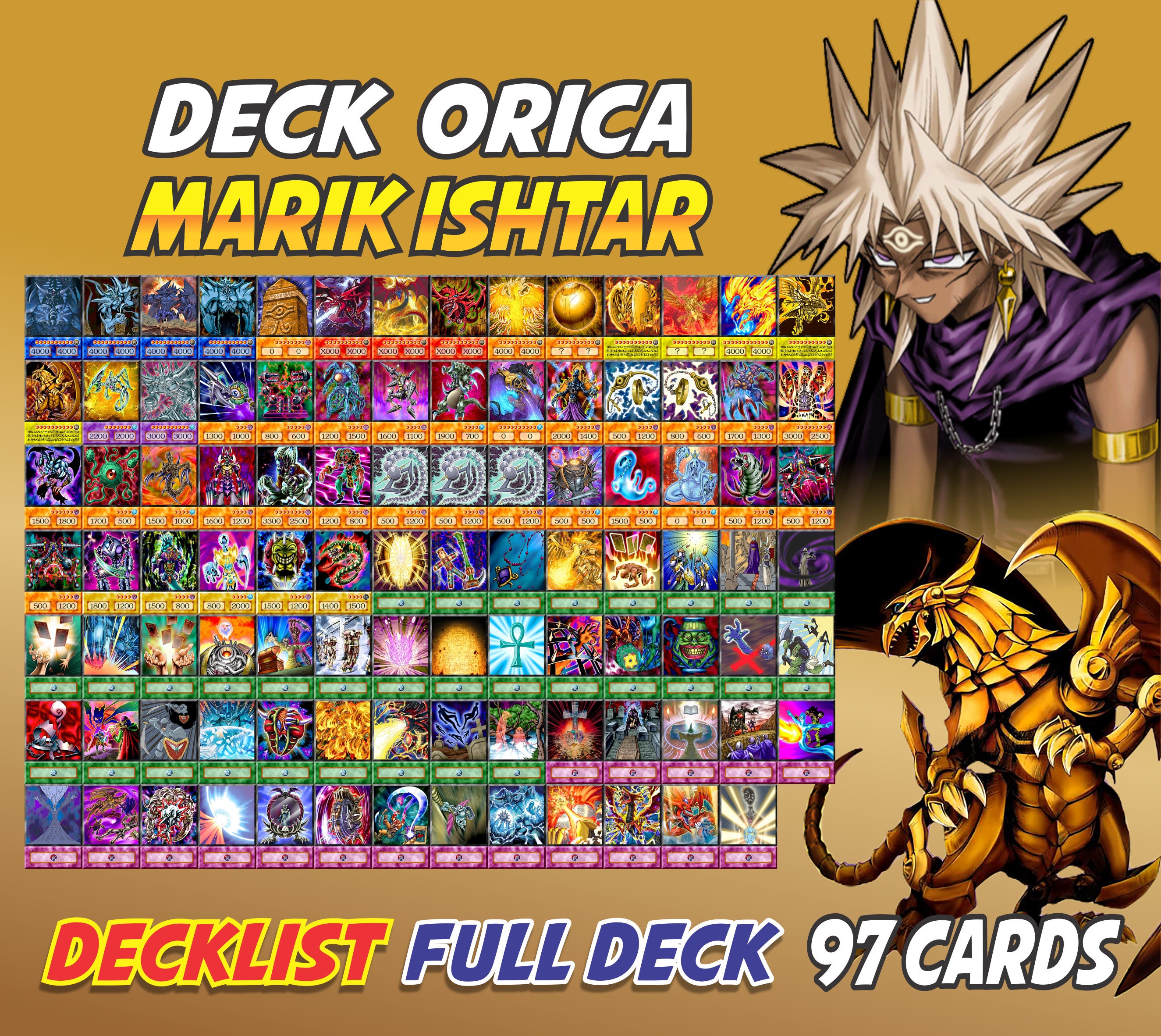 Marik Ishtar 97 Cards Deck Anime Orica Yugioh Etsy Canada