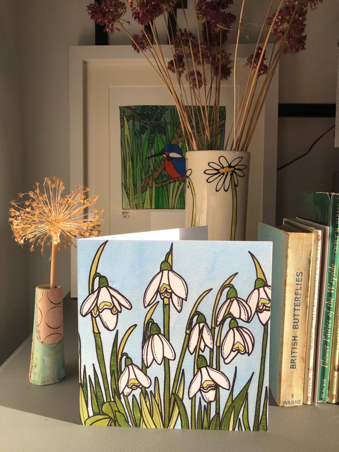 Snowdrop Greetings Card Recycled Card Printed in UK - Etsy