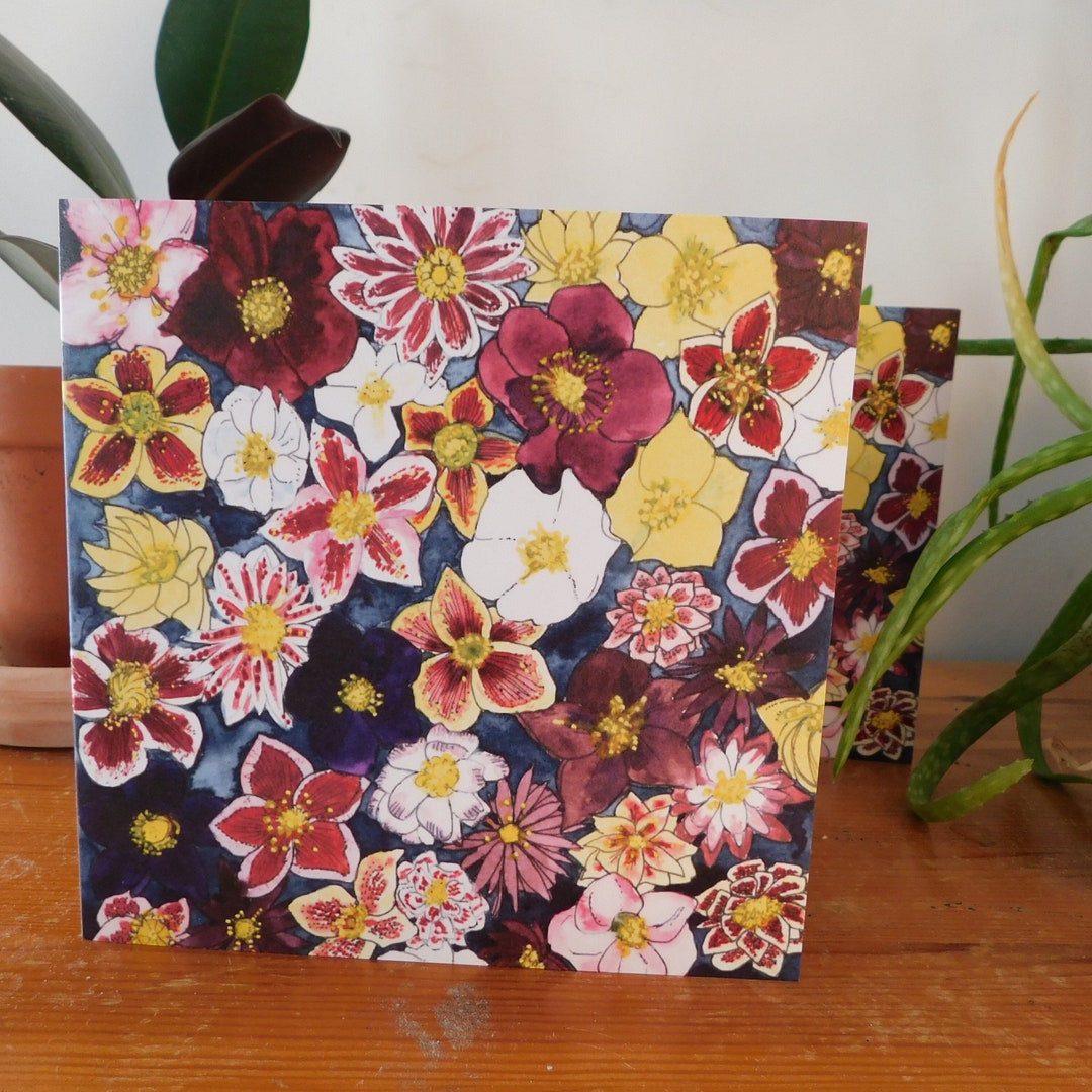 Spring Hellebores Greeting Card - Recycled Card - Printed in the UK ...