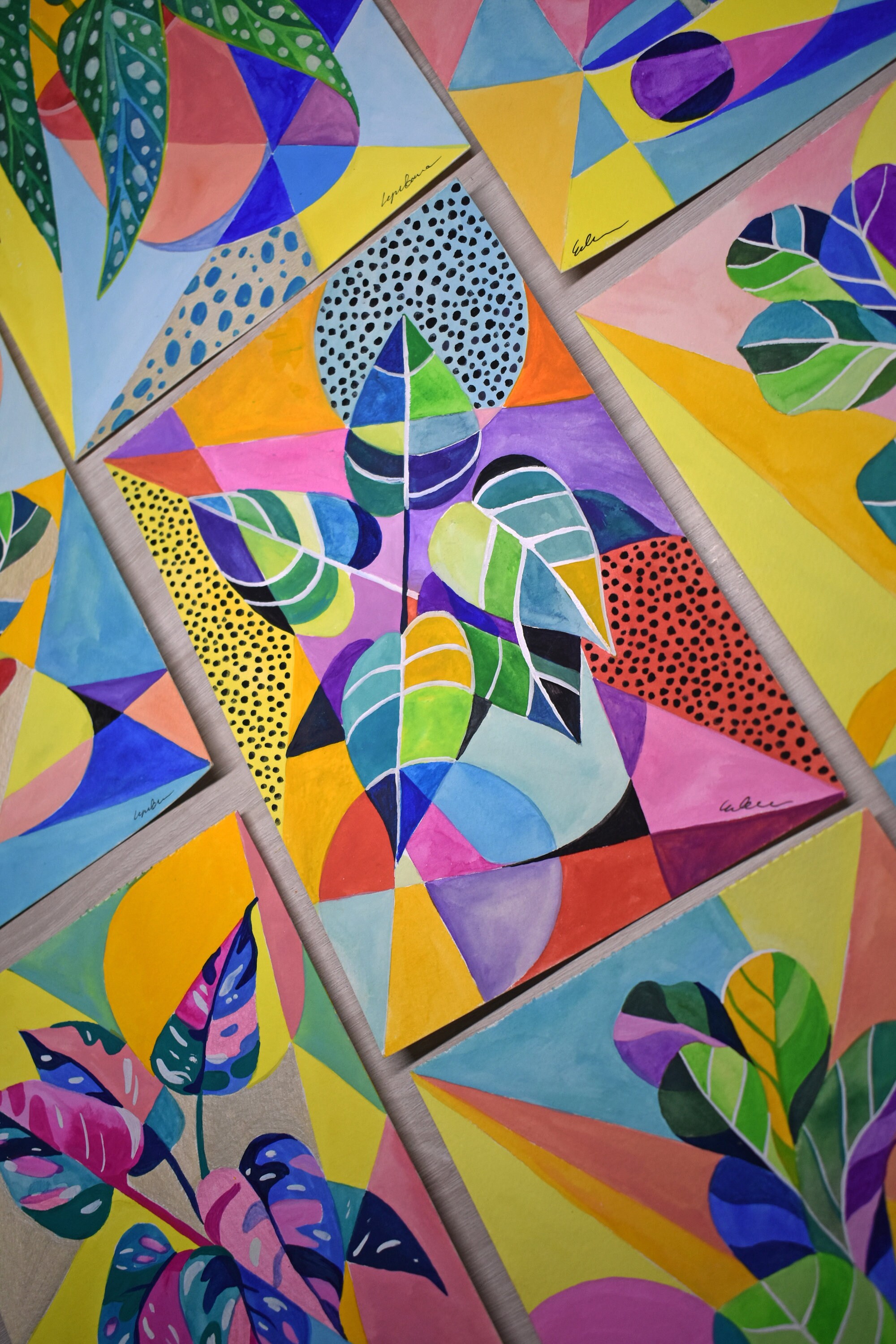 Monstera Abstract Painting | Original Wall & Desk Art | Plant Lovers ...