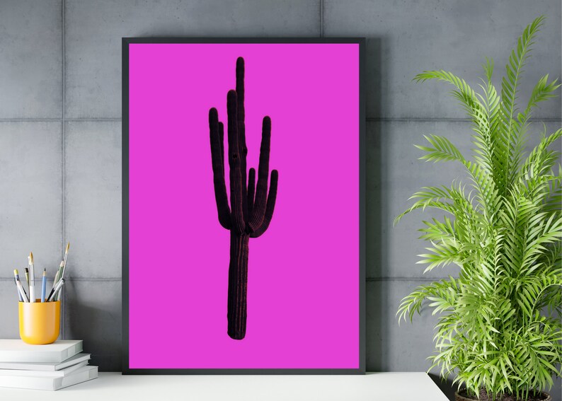 Neon Cactus Pop Art digital Download - Etsy