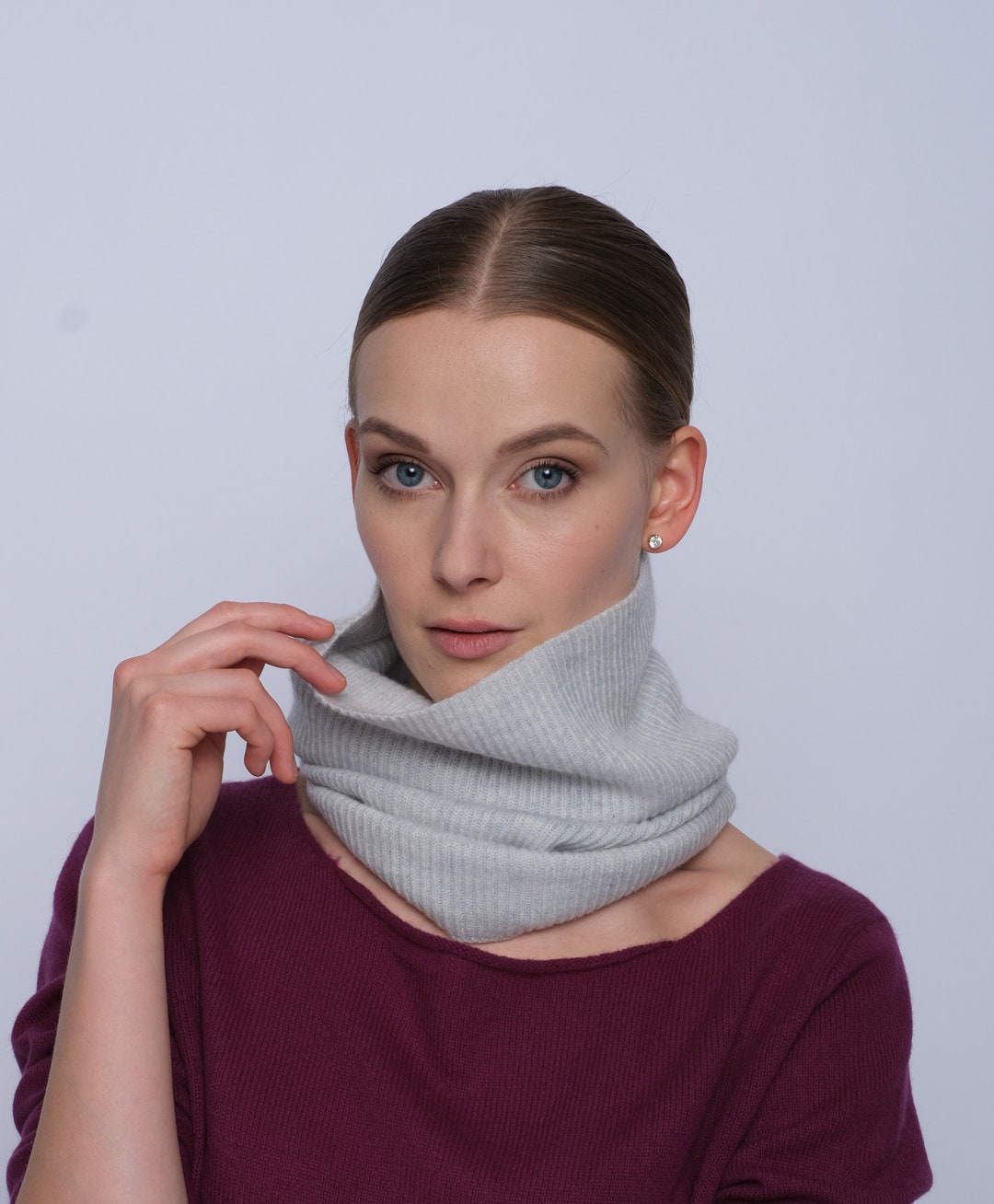 Luxury 100% Cashmere Ribbed Snood Neck Warmer Face Covering - Etsy