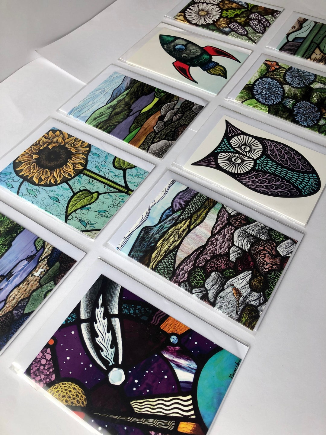 Ten Greeting Cards Bundle of Ten A6 Art Cards Featuring Stained Glass ...