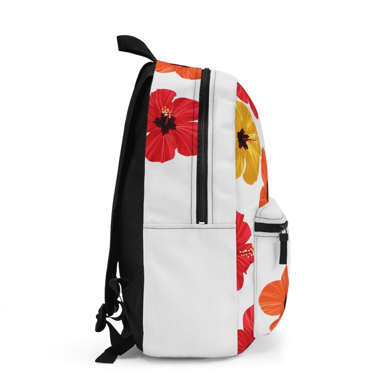 Hibiscus Backpack Hawaiian Flower Pattern Print on Book Bag - Etsy
