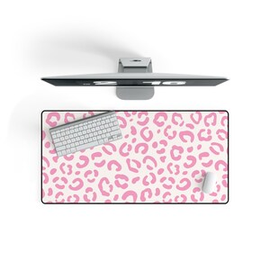 Pink Leopard Print Desk Mats Desk Mat for Computer Leopard Print Mat ...