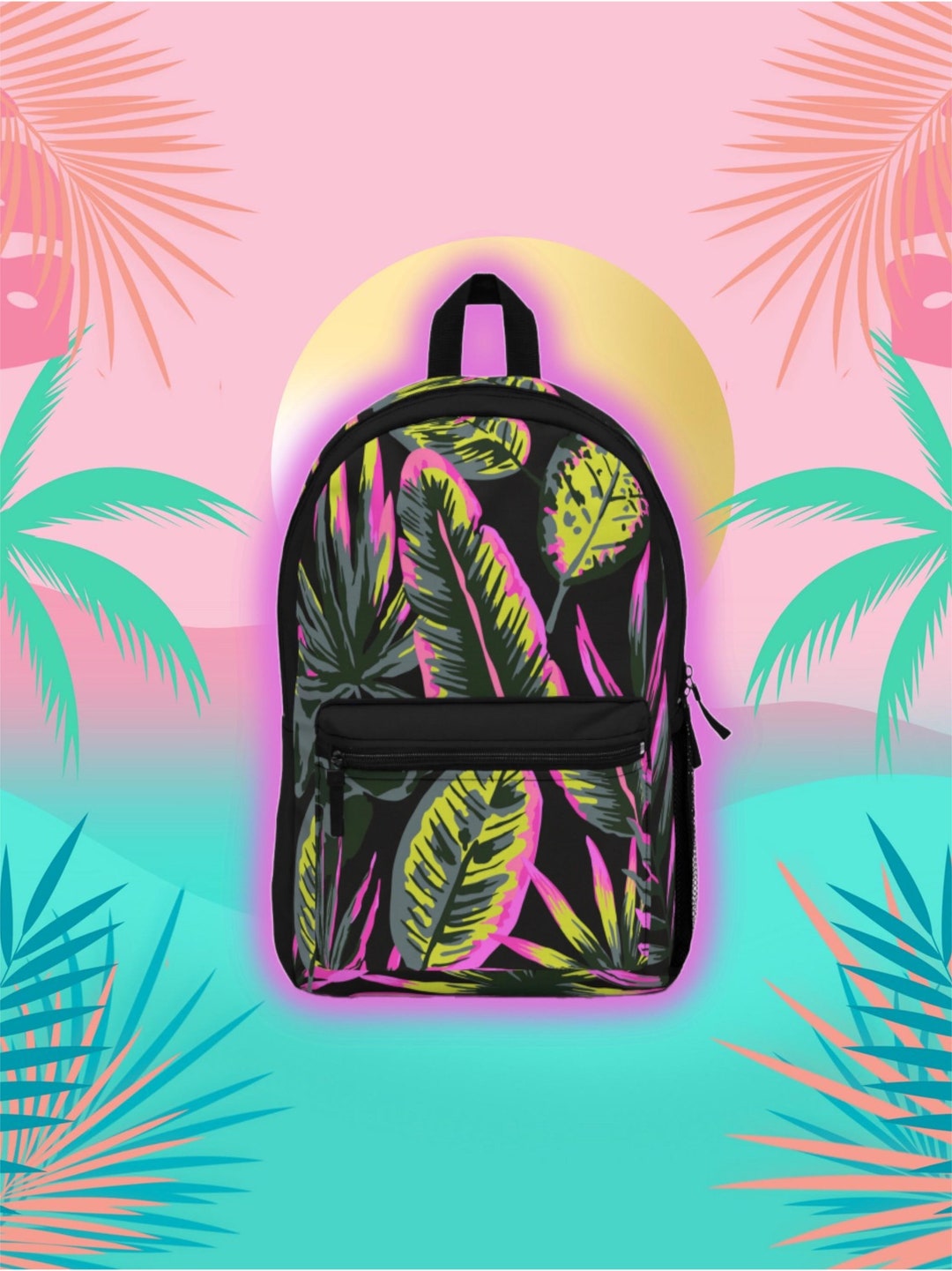Tropical Plants Backpack Tropical Rainforest Custom Printed Book Bag ...