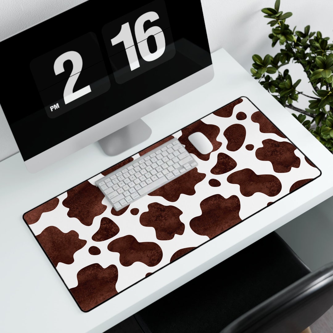 Cow Print Desk Mat Classic Cow Print Mat Desk Mat Computer Accessories ...