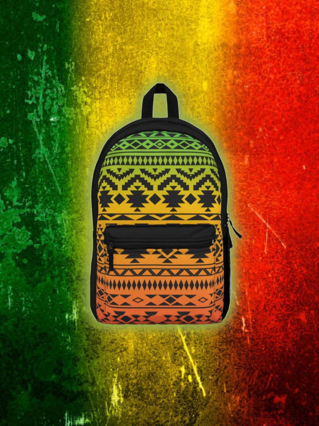 Rastafari Backpack Rasta Green Yellow and Red Hippie Marley Back Pack ...