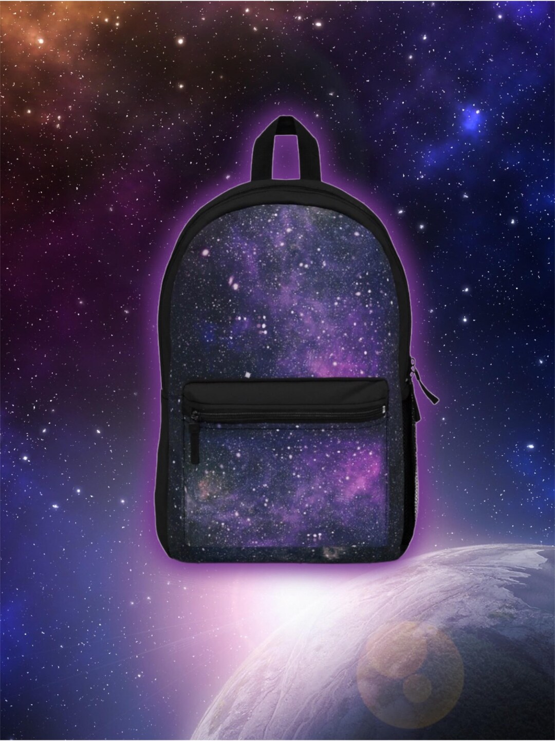 Space Backpack Nebula Galaxy Stars Prints on Book Bag for School ...