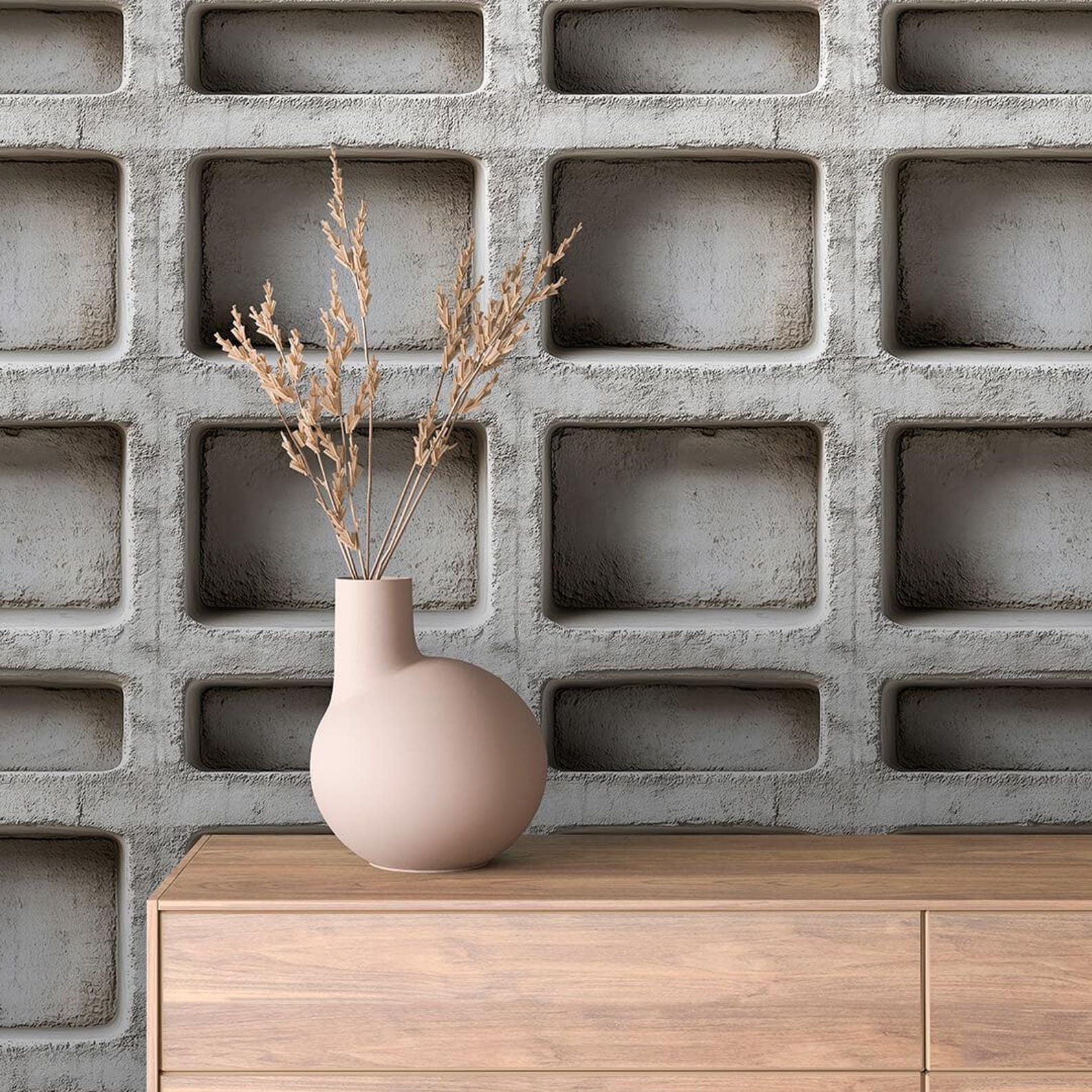 Wallpaper Peel & Stick Removable / Concave Concrete Pattern Series 11 ...