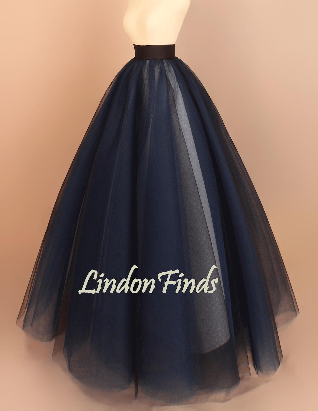 Navy Tulle Prom Skirt, Layered Party Tutu, Custom Made - Etsy