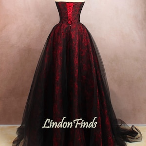 Black Tulle Prom Dress Printed Satin a Line Formal Dress,strapless ...