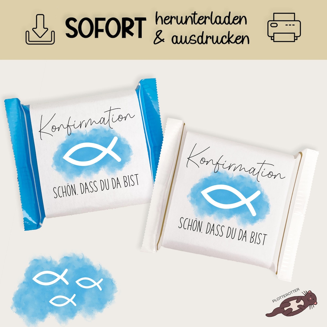 Gastgeschenk Banderole Rittersport Mini Konfirmation, Tischdeko ...