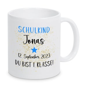 Schulkind 2023 Tasse Einschulung Schulanfang Becher personalisiert Schulanfang Jungen, Mädchen ...