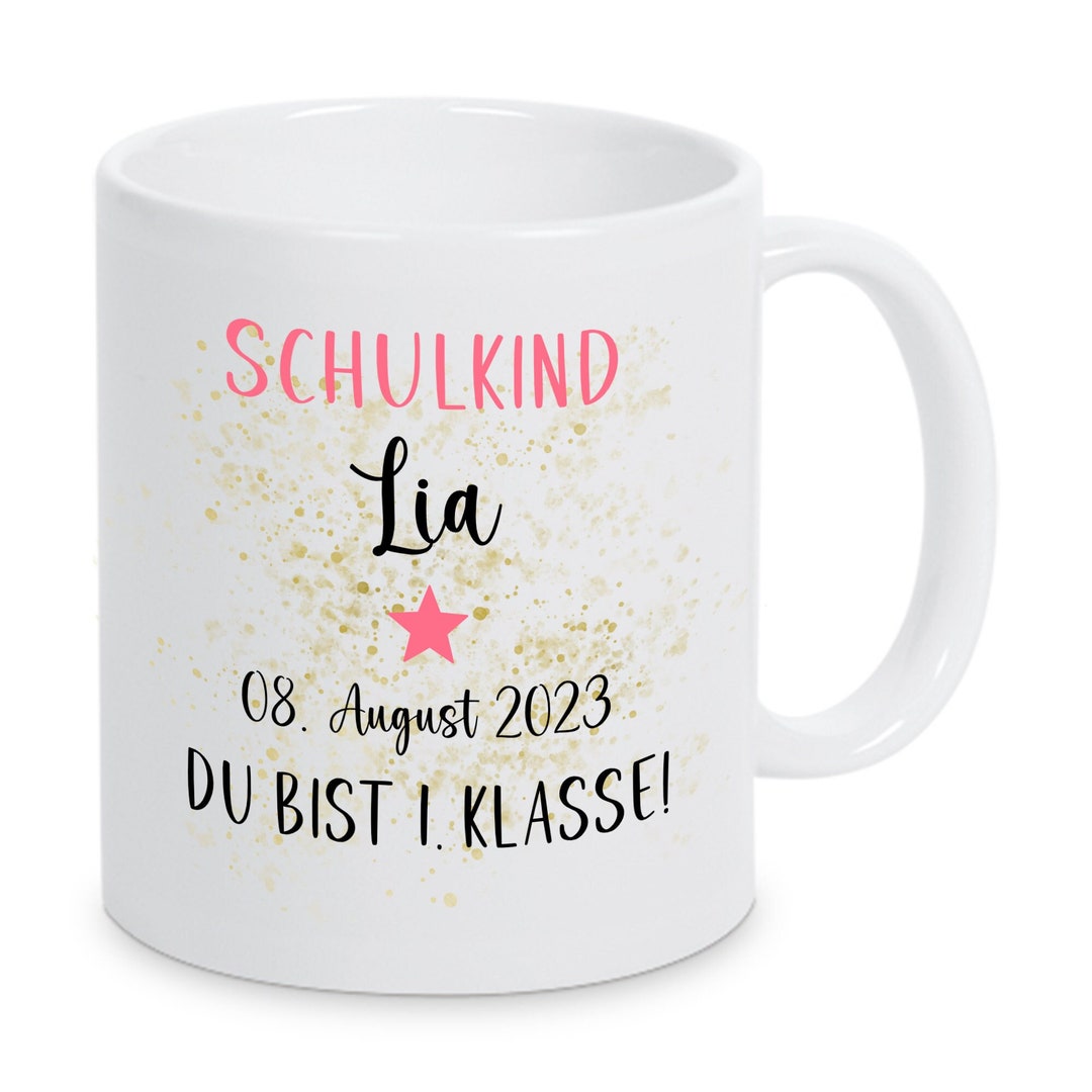 Schulkind 2023 Tasse Einschulung Schulanfang Becher personalisiert Schulanfang Jungen, Mädchen ...