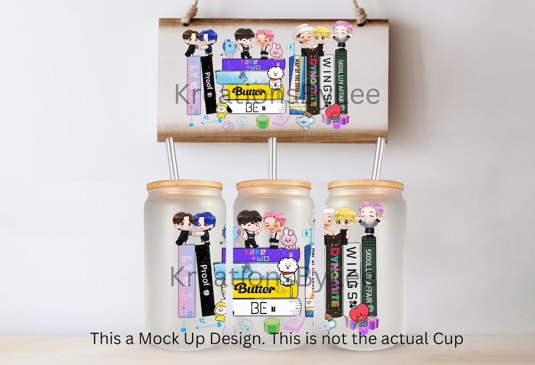 16oz Frosted/clear KPOP Boy Band BTS - Etsy