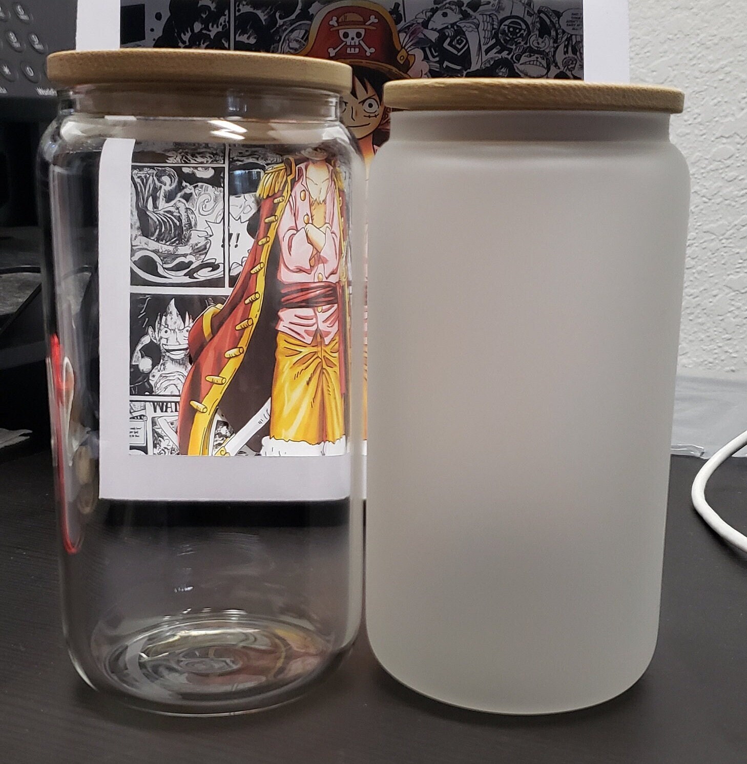 Vaso de anime de dibujos animados esmerilado/transparente de 16 oz ...
