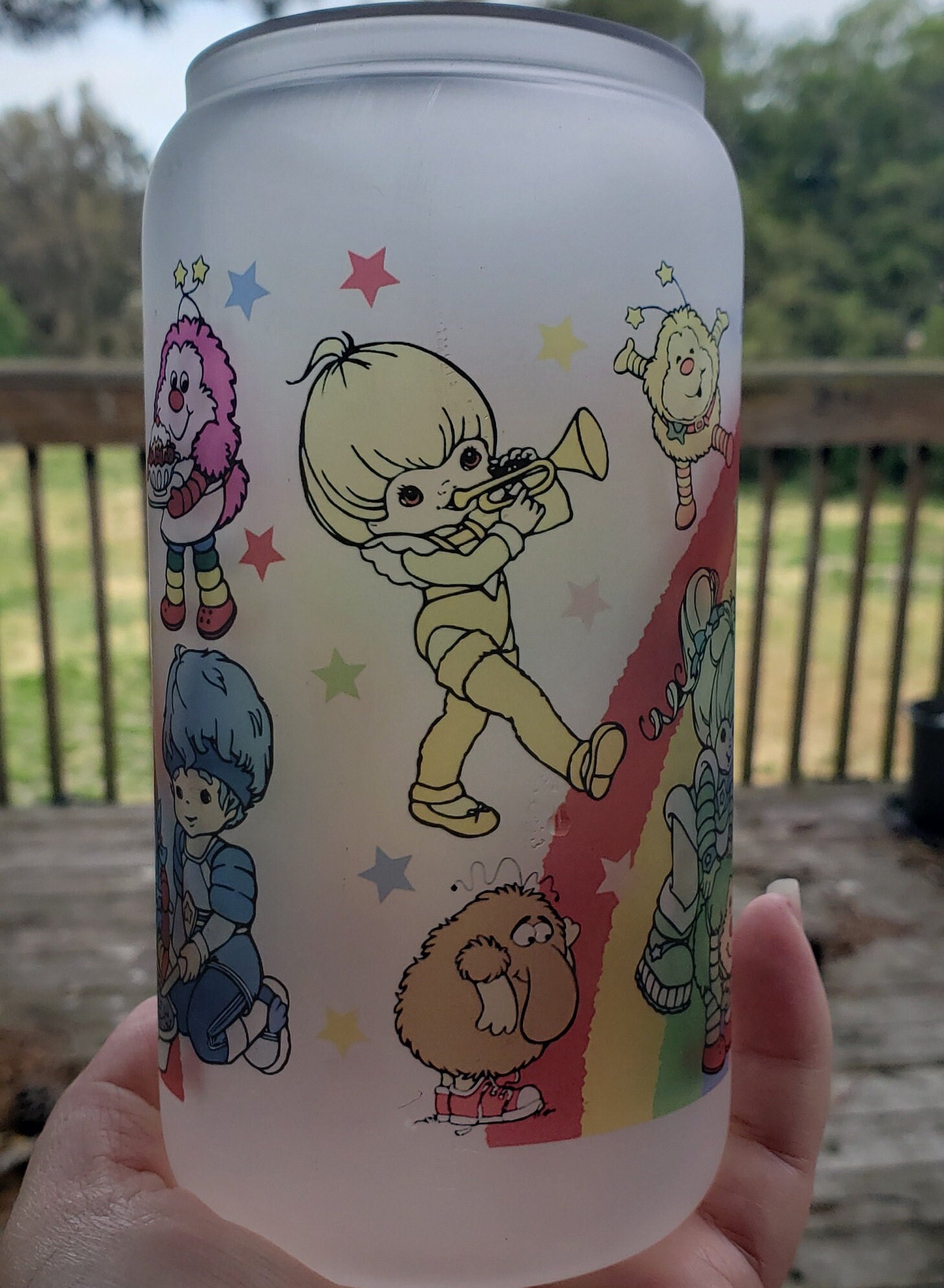 Vaso de anime de dibujos animados esmerilado/transparente de 16 oz ...