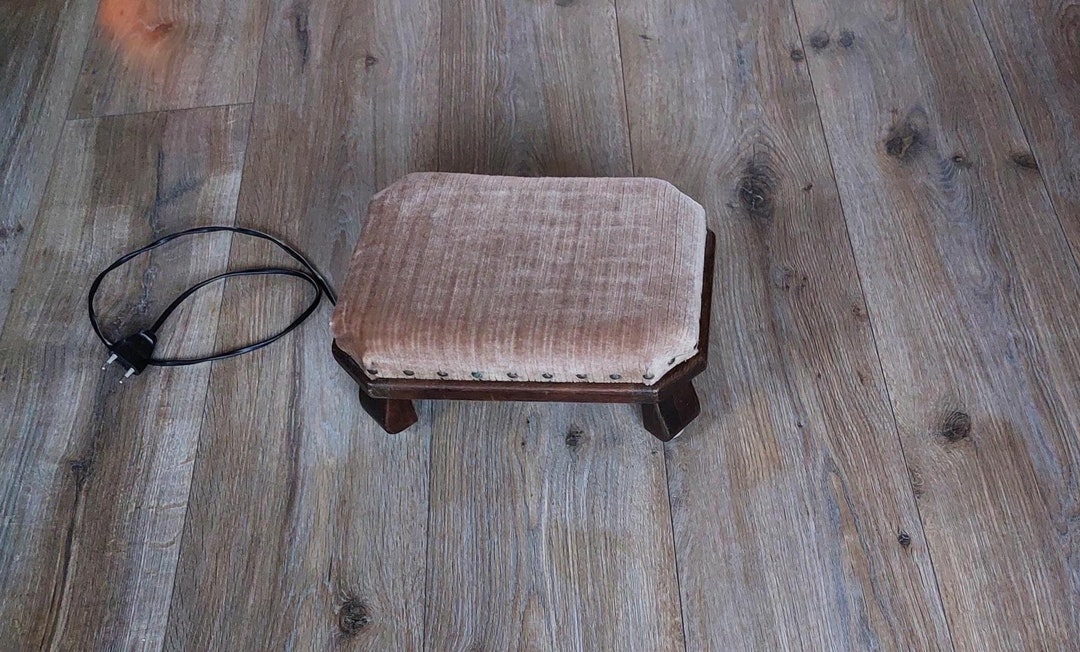 Vintage 70s Footstool With Heating, Electric Heated Footstool, Original ...