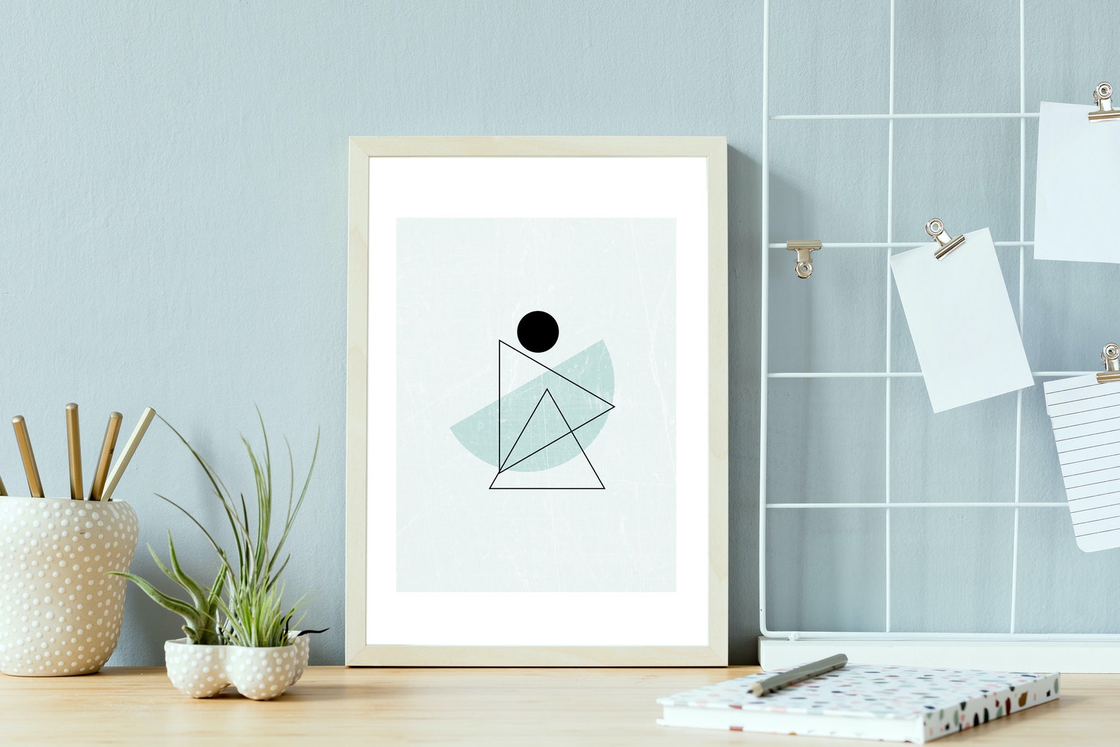 Hope, Geometric Duck Egg Wall Art, Geometric Print, Geometric Poster ...