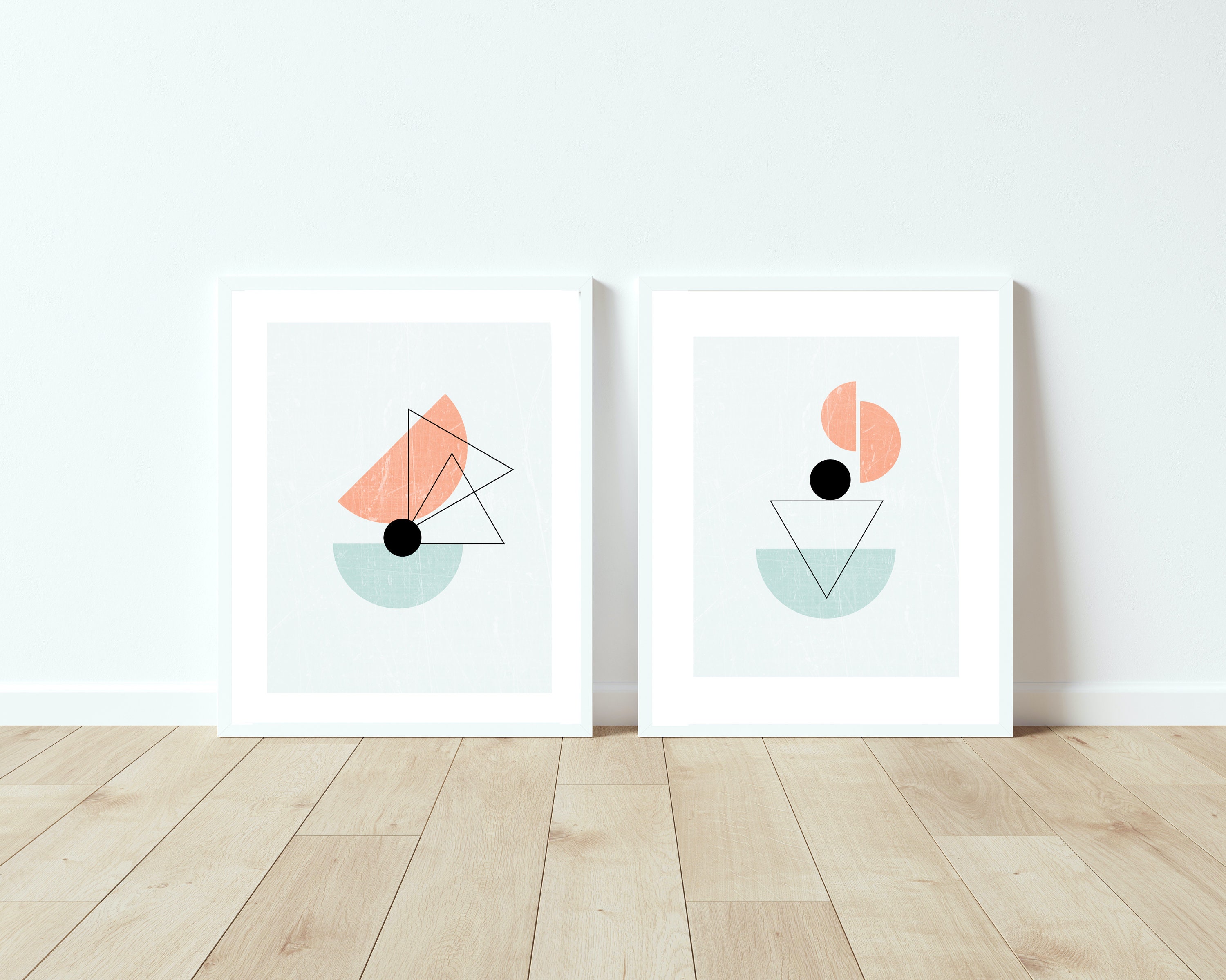 Set of 2 prints Geometric wall art geometric print | Etsy