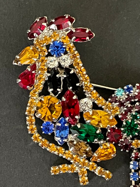 Large vintage figural rhinestone cockerel / rooster, … - Gem