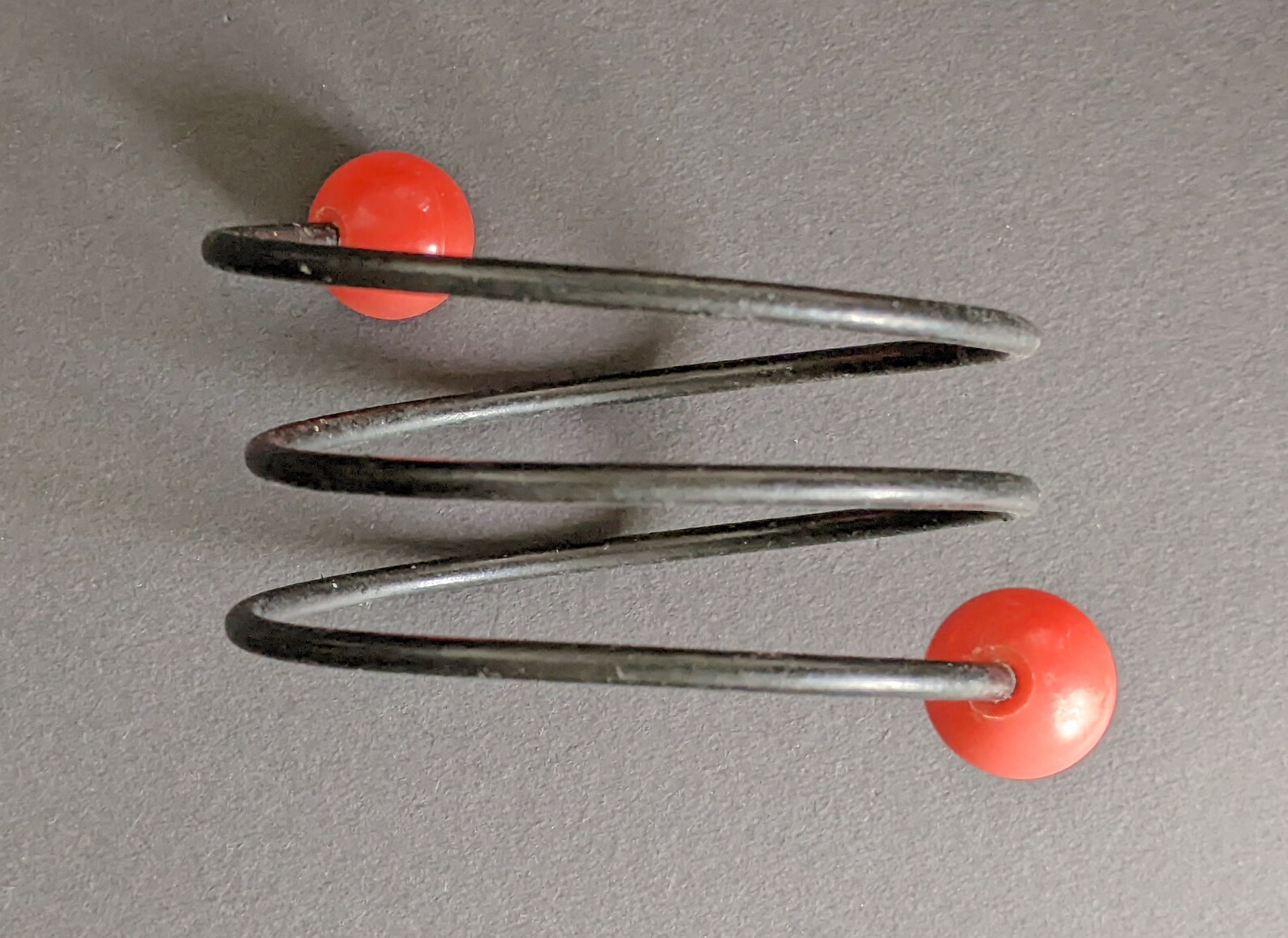 Vintage Atomic Wired Plastic Twisted Rigid Bangle, Red and Black Spiral ...