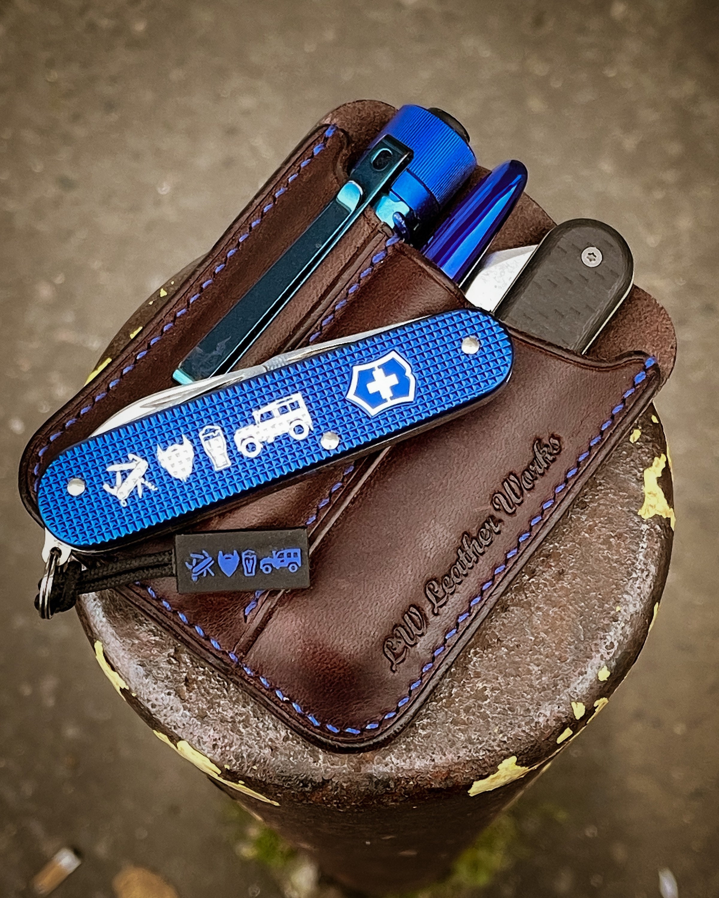 Handmade Leather Pocket Caddy Organiser V2 Medium EDC, the Lemmy V2 ...