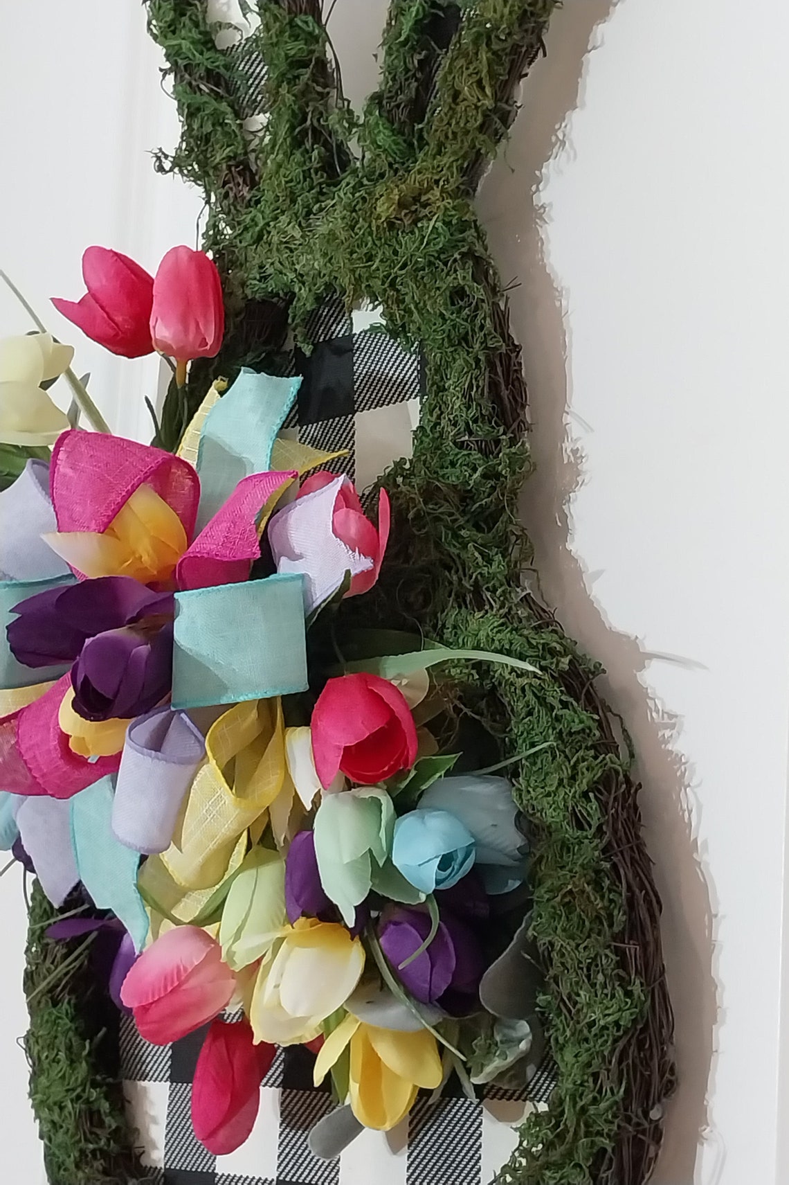 Rabbit Door Hanger, Easter Bunny Door Hanger, Easter Wreath, Rabbit ...