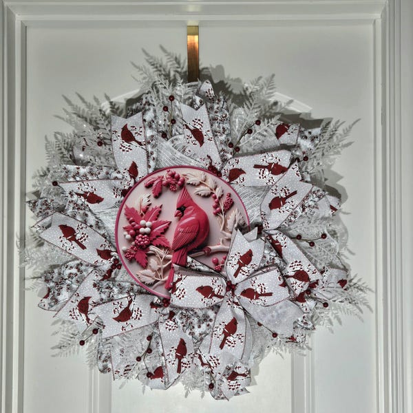 Cardinal Wreath - Etsy