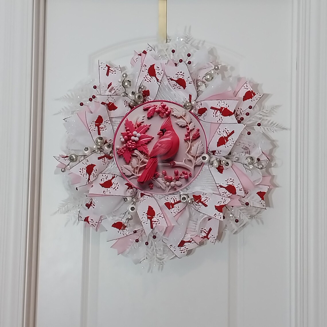 Cardinal Wreath, Winter Cardinal Wreath, Red Bird Wreath, Winter Wreath ...