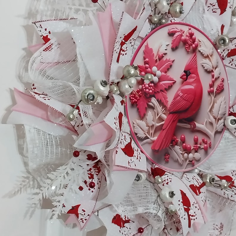 Cardinal Wreath, Winter Cardinal Wreath, Red Bird Wreath, Winter Wreath ...