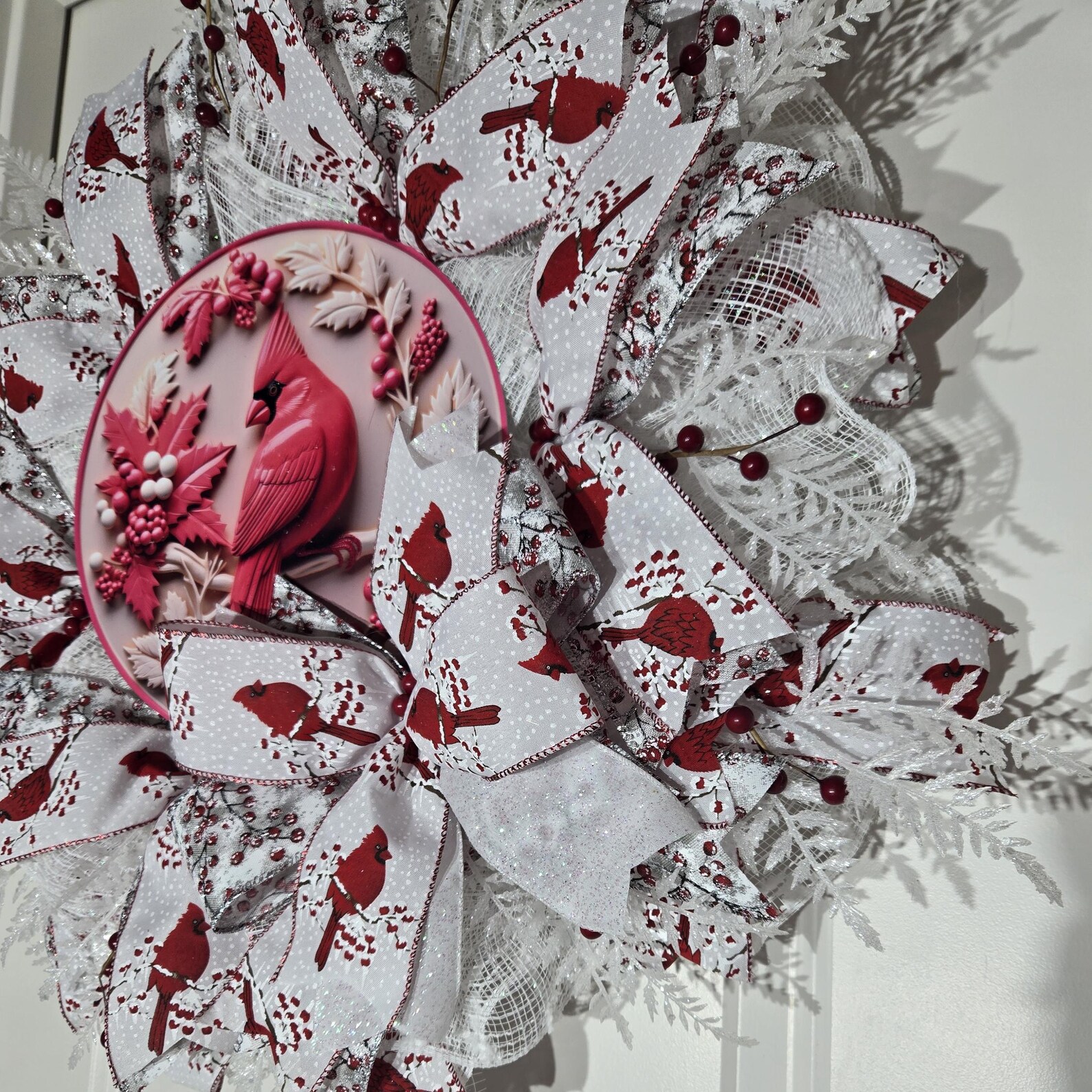 Cardinal Wreath, Winter Cardinal Wreath, Red Bird Wreath, Winter Wreath ...