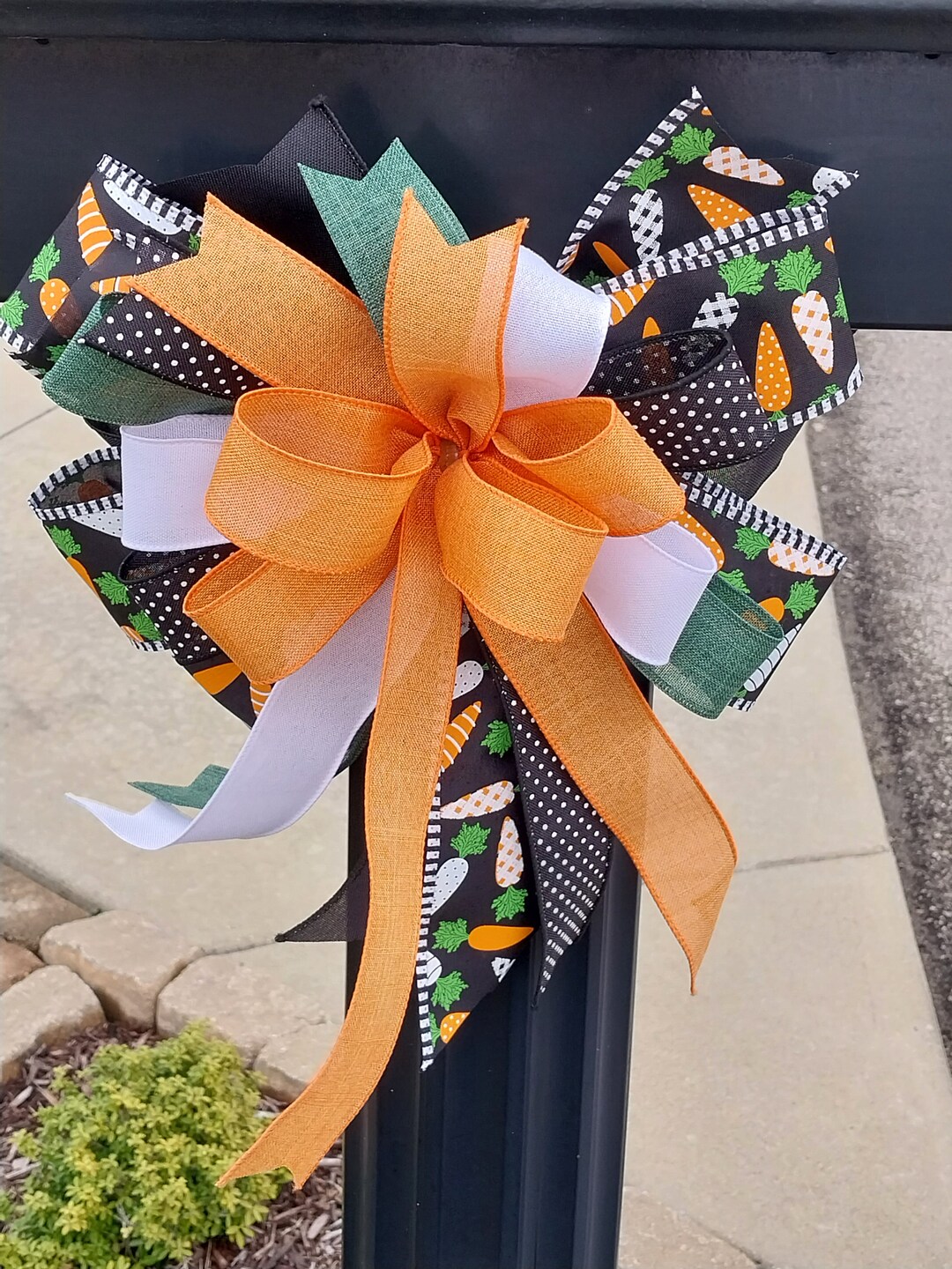 Easter Bow, Carrot Bow, Easter Mailbox Bow, Easter Wreath Bow, Easter ...