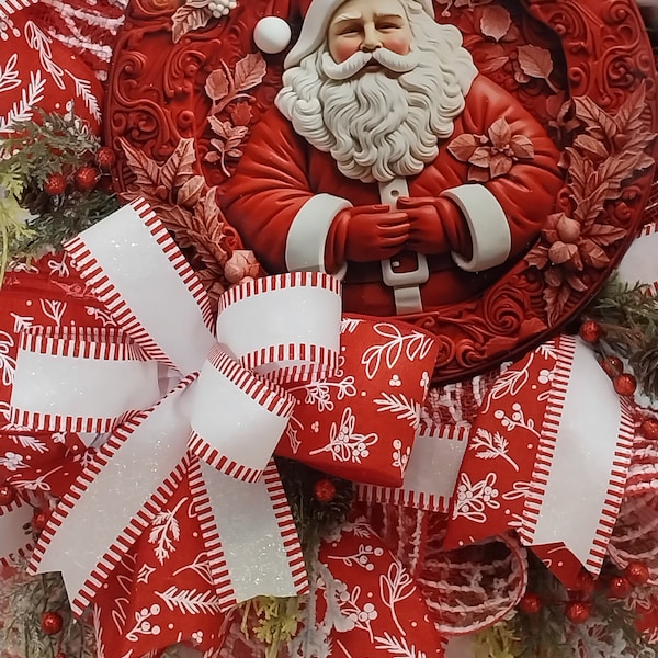 Santa Wreath - Etsy