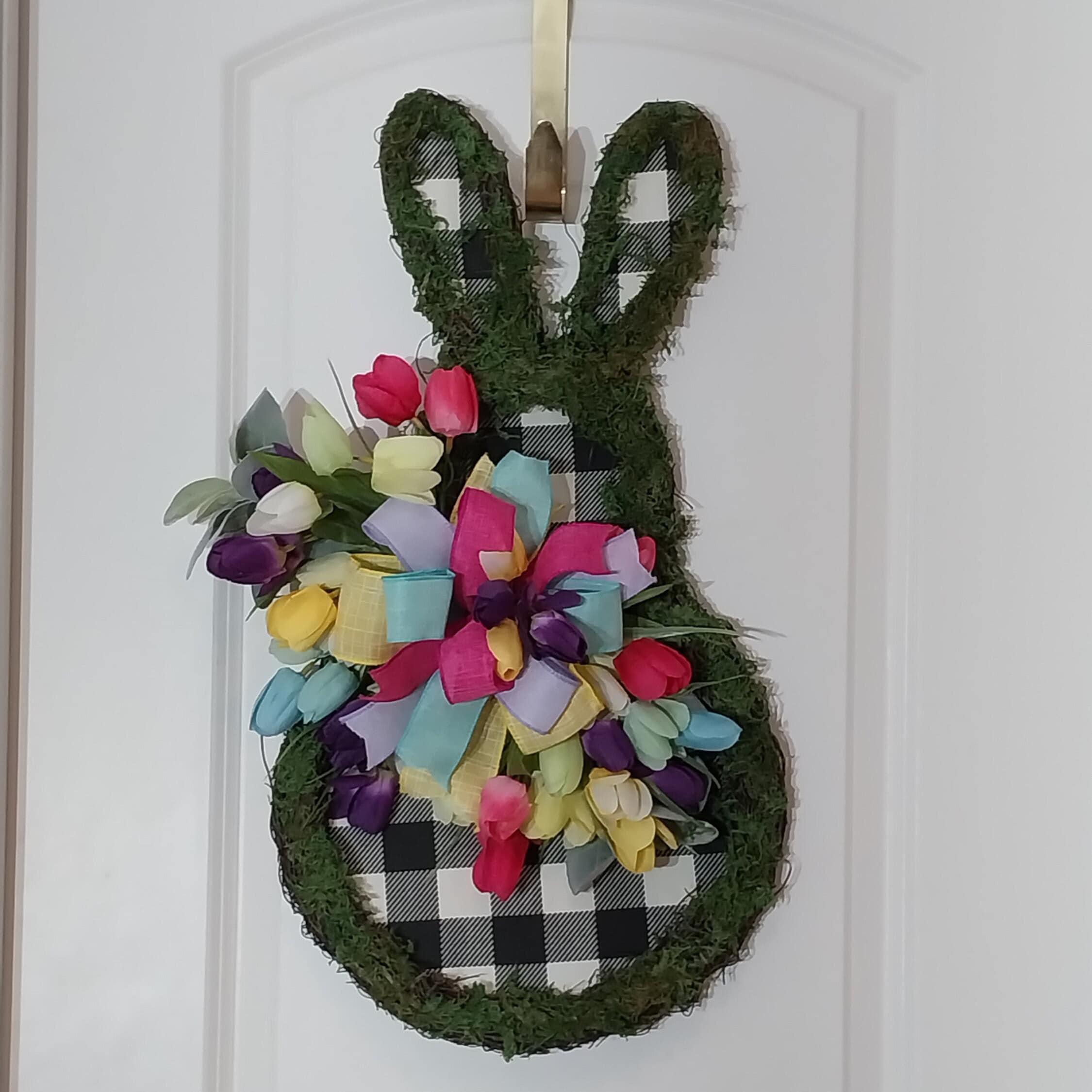 Rabbit Door Hanger, Easter Bunny Door Hanger, Easter Wreath, Rabbit ...